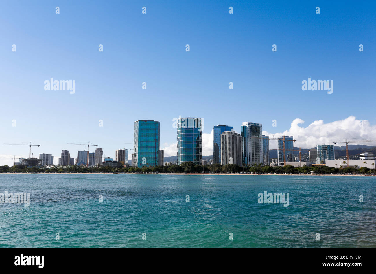 Honolulu, Hawaii. 4th June, 2015. High-rise buildings across Ala Moana ...