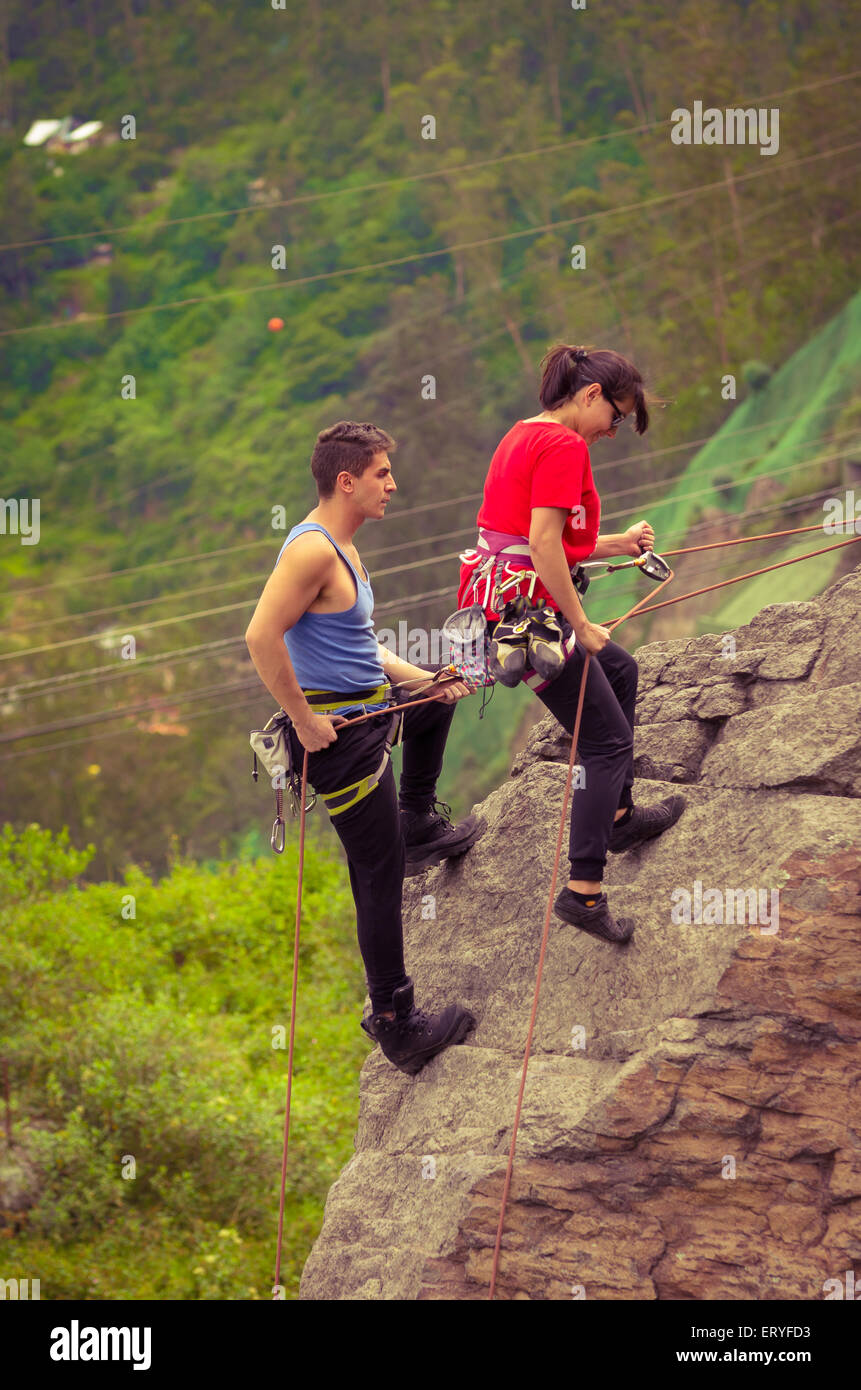 Rapelling woman hi-res stock photography and images - Alamy