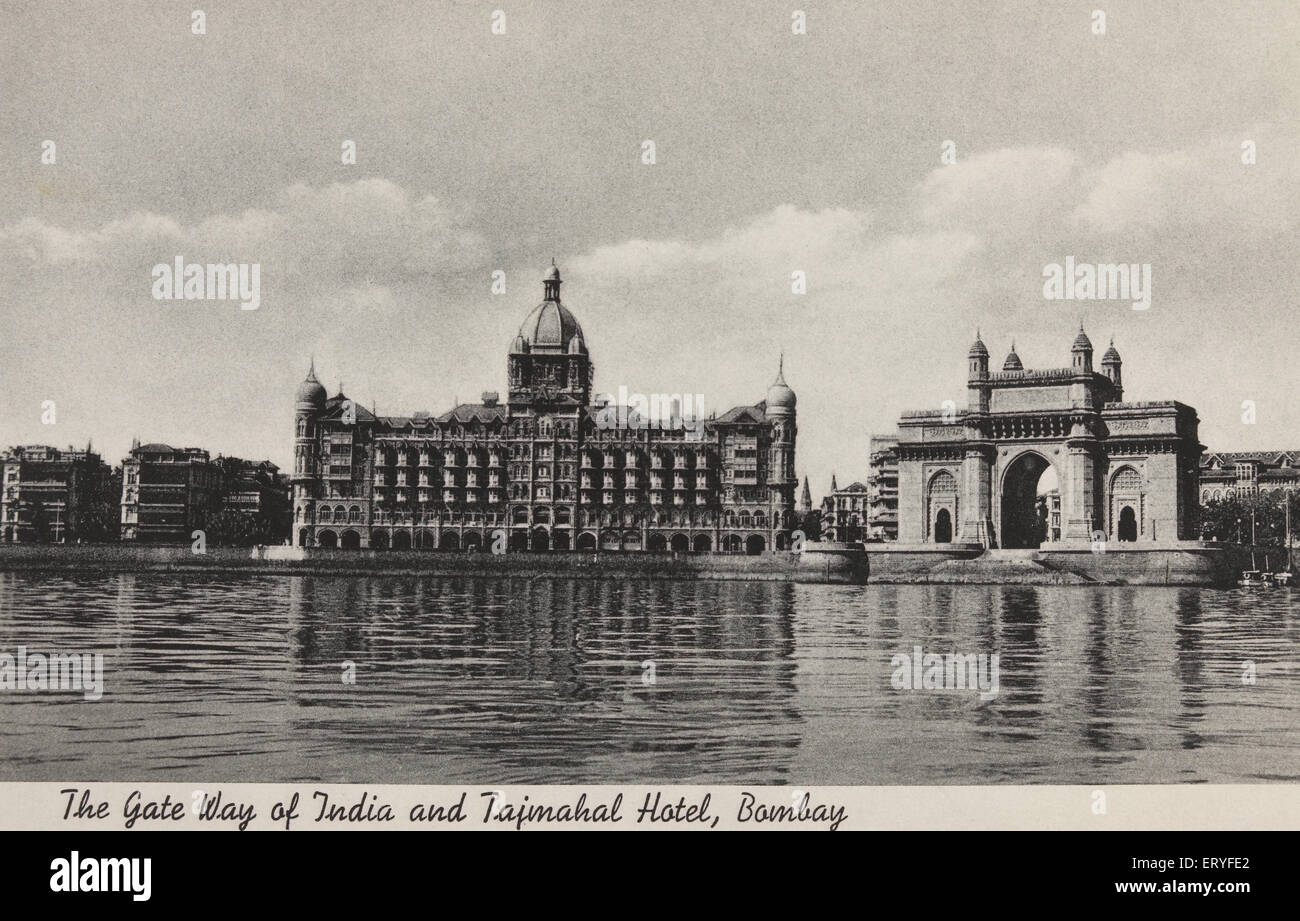 Gateway of India , Taj Mahal Hotel , old vintage 1900s picture , Apollo ...