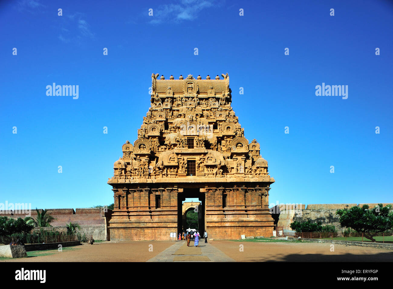 Entrance of brihadeshwara temple ; Tanjore Thanjavur ; Tamil Nadu ...