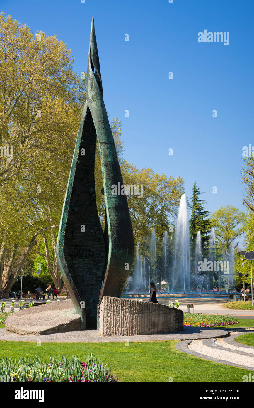 Centenary Monument, Centenáriumi emlékmű, on Margaret Island, Budapest ...