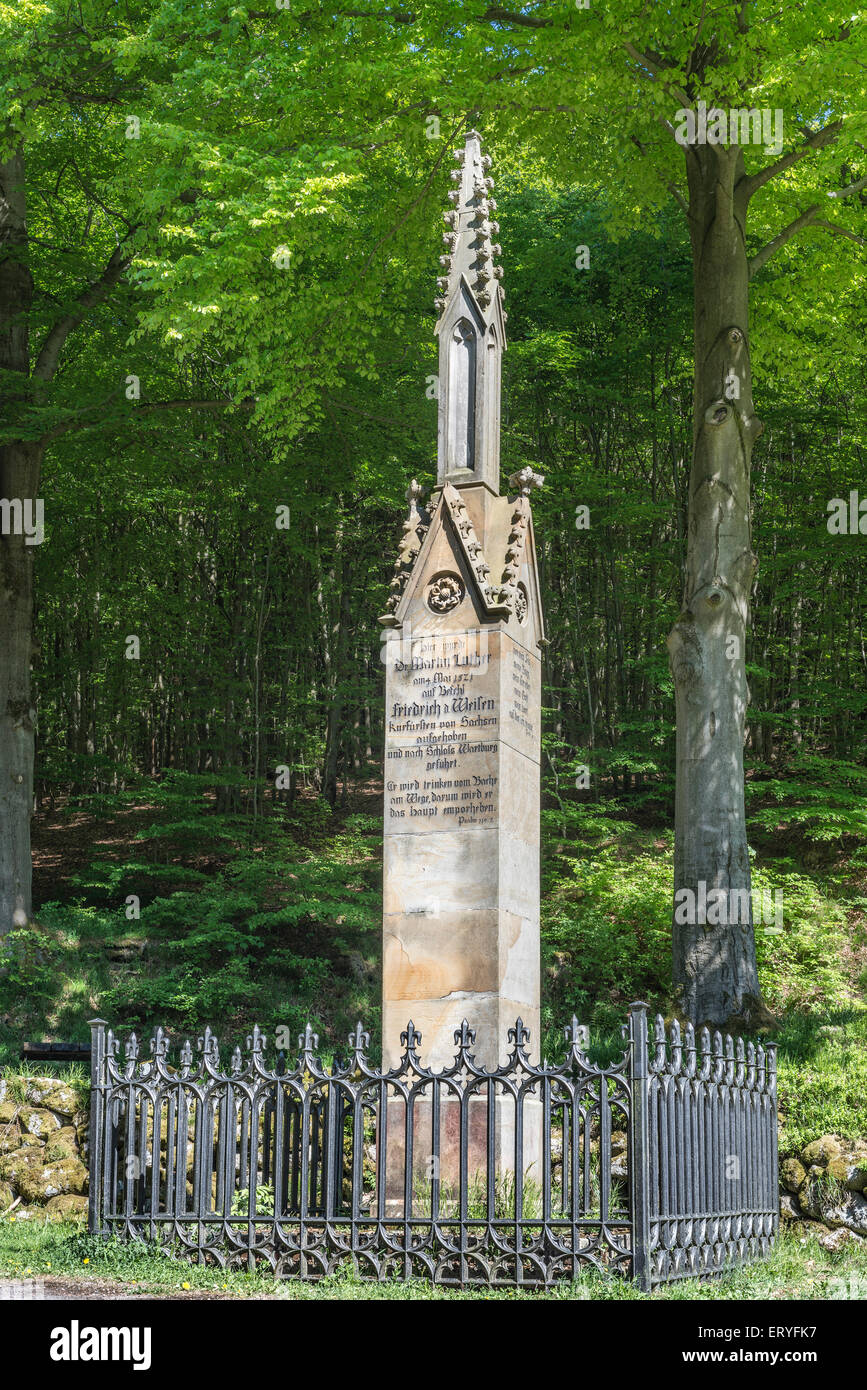 Luther monument, obelisk, place of the fake arrest of Luther in 1521 ...