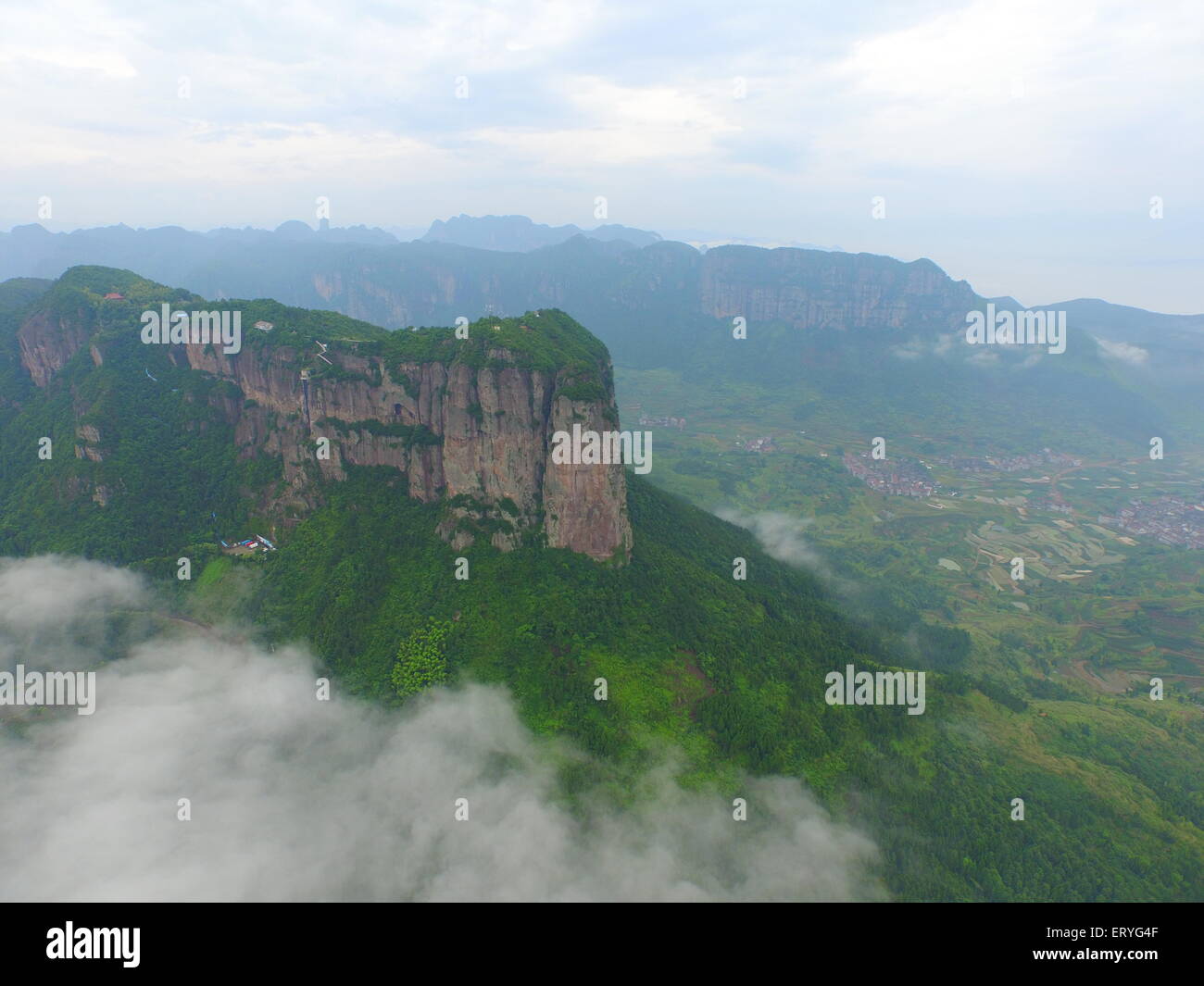 Xianju, China. 10th June, 2015. The aerial view of moutain landscape in ...