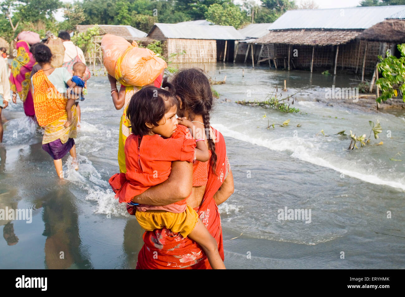 Kosi river flood in year 2008 which mostly made suffered below poverty ...