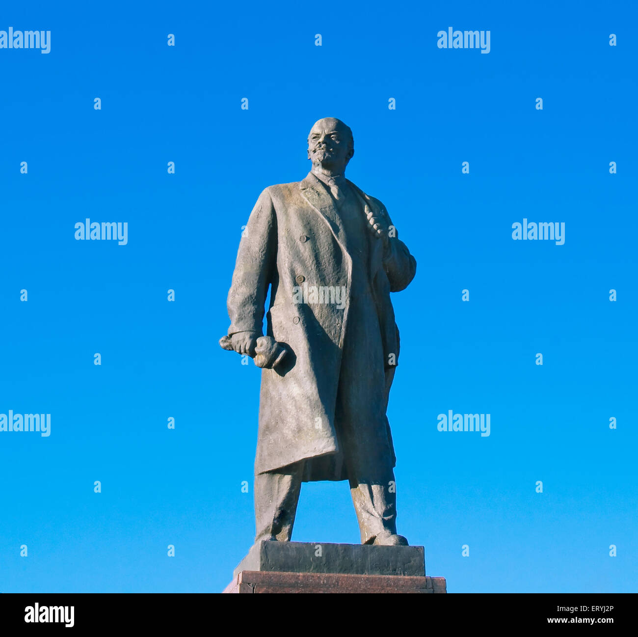 Statue of Lenin in Volgograd over big blue sky Stock Photo - Alamy
