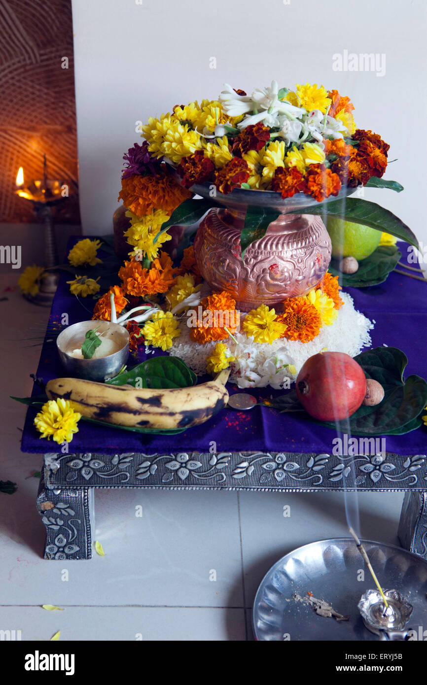 kalash for puja India Asia Stock Photo - Alamy