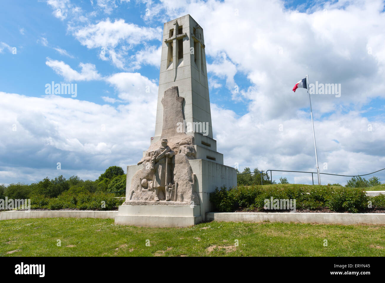 French war memorial "The Fighters of Vauquois" at summit of Vauquois ...