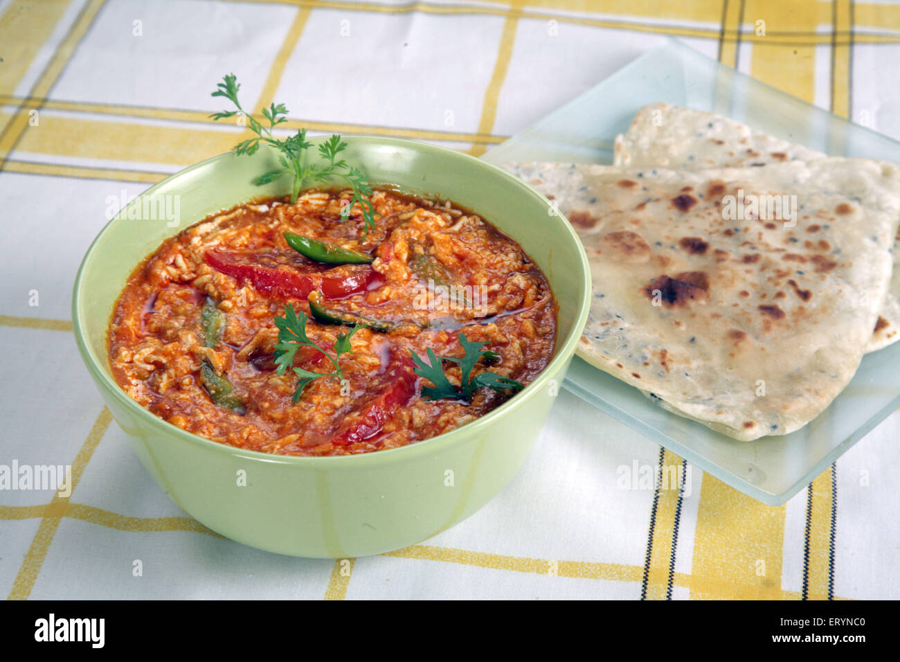 Punjabi food paneer bhurji with nan India PR#743AH Stock Photo - Alamy