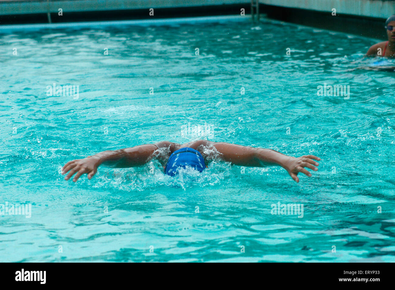Swimmer practice in swimming pool in Bombay now Mumbai ; Maharashtra ...
