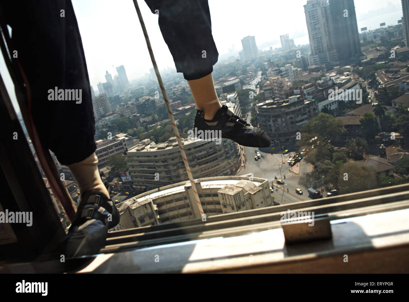Construction worker working on skyscraper building , Bombay , Mumbai ...