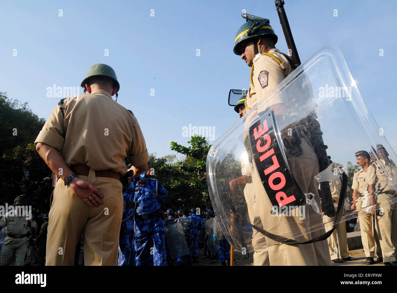Indian Police Officer With Gun