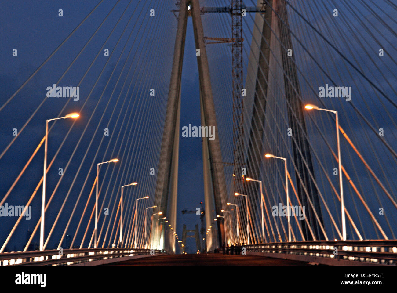 Cables and lampposts , Bandra Worli Rajiv Gandhi Sea Link cable stayed ...