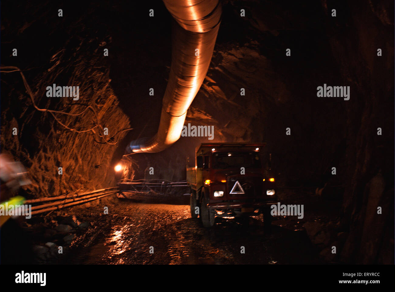 Truck in tunnel , Chutak Hydroelectric Plant project , Suru River ...