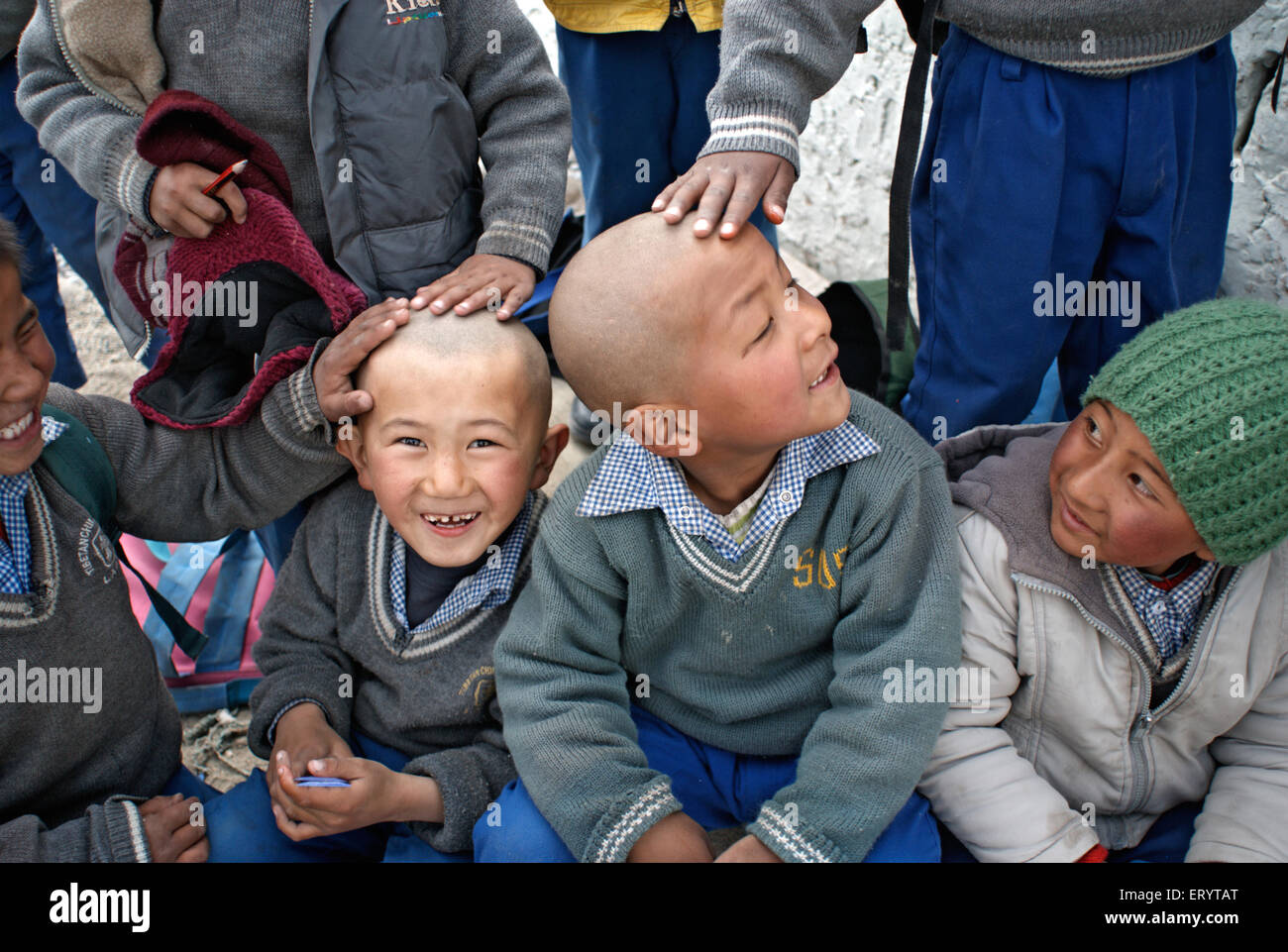 Bald child , Leh , Ladakh , Jammu and Kashmir , India , Asia Stock ...