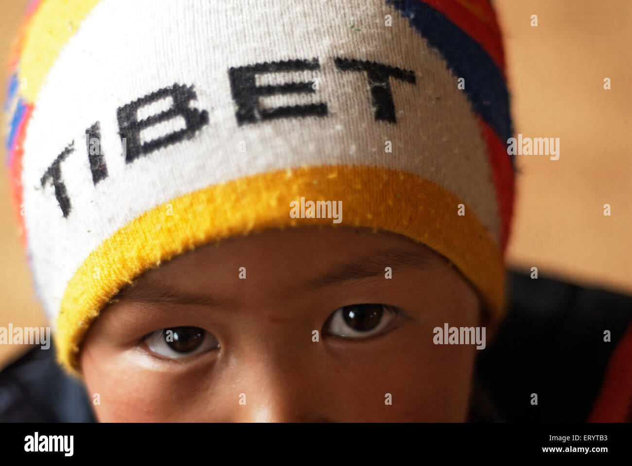 Boy in tibet cap ; Leh ; Ladakh ; Jammu and Kashmir ; India NO MR 11 ...