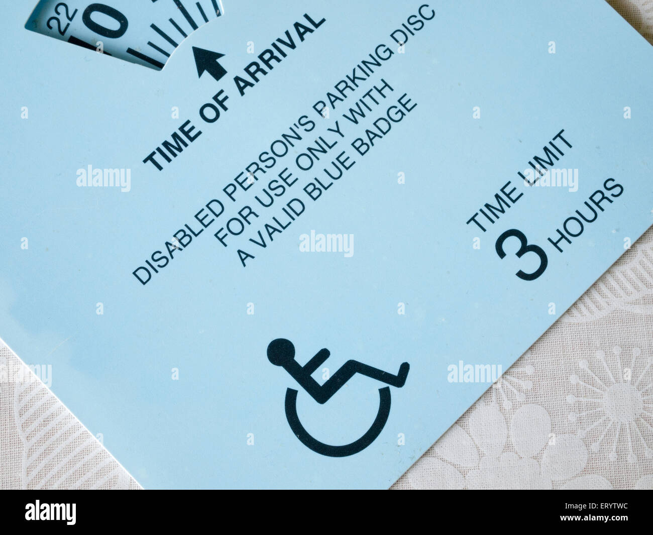 Disabled persons parking disc and permit (blue badge Stock Photo - Alamy