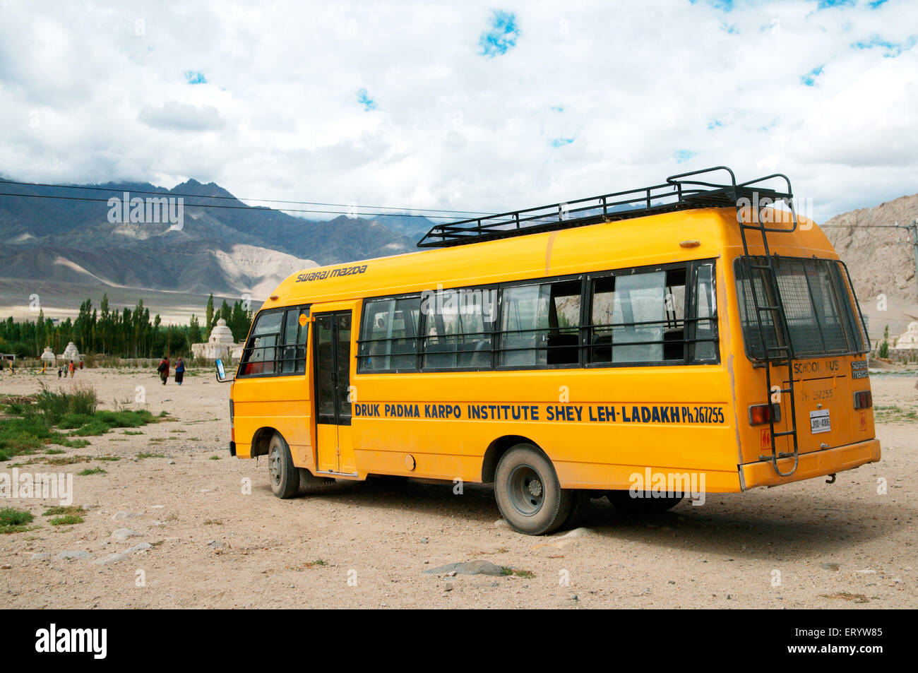 Bus of druk padma karpo institute ; Shey ; Leh ; Ladakh ; Jammu and ...