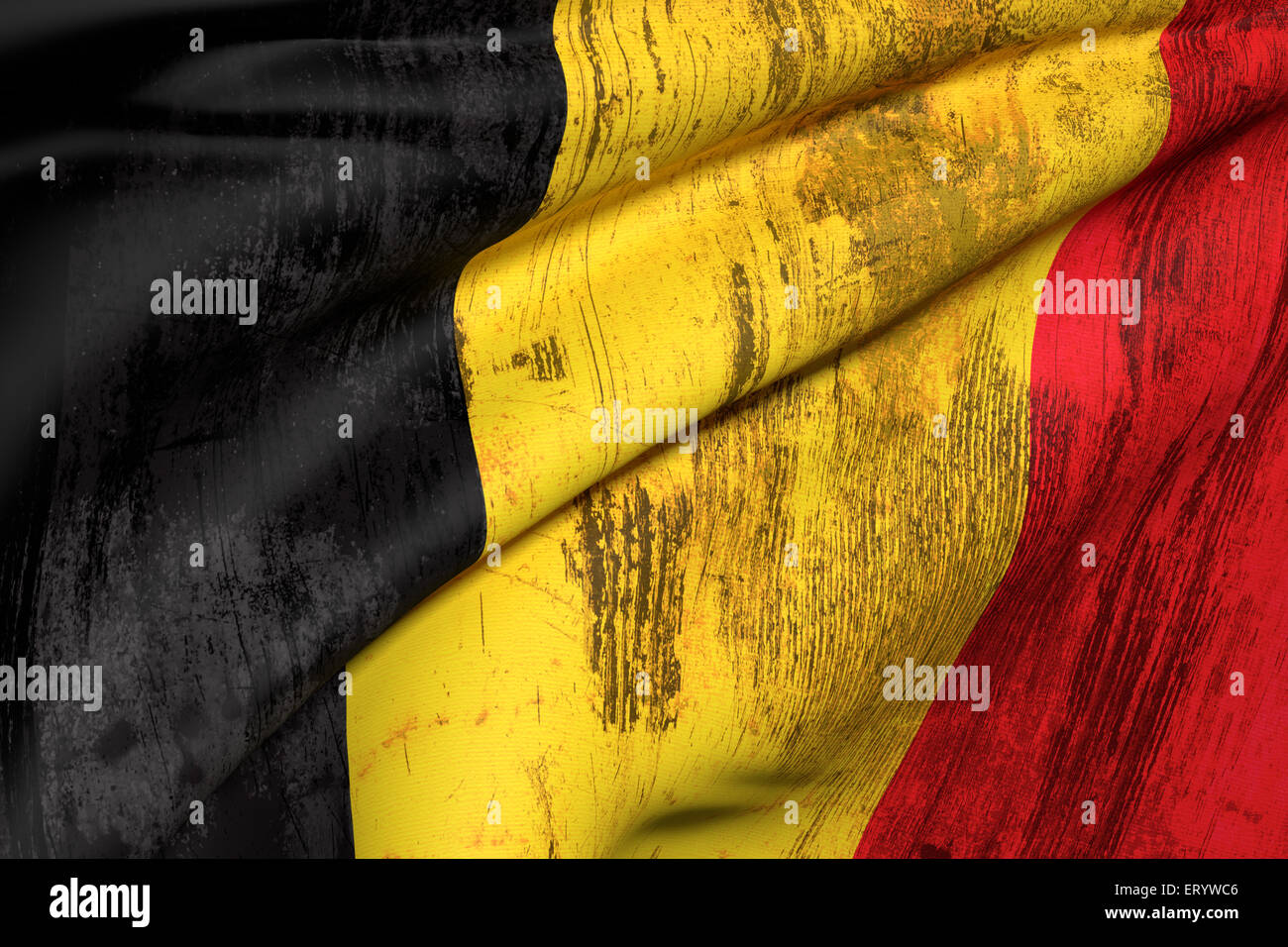 3d rendering of an old and dirty belgium flag Stock Photo - Alamy