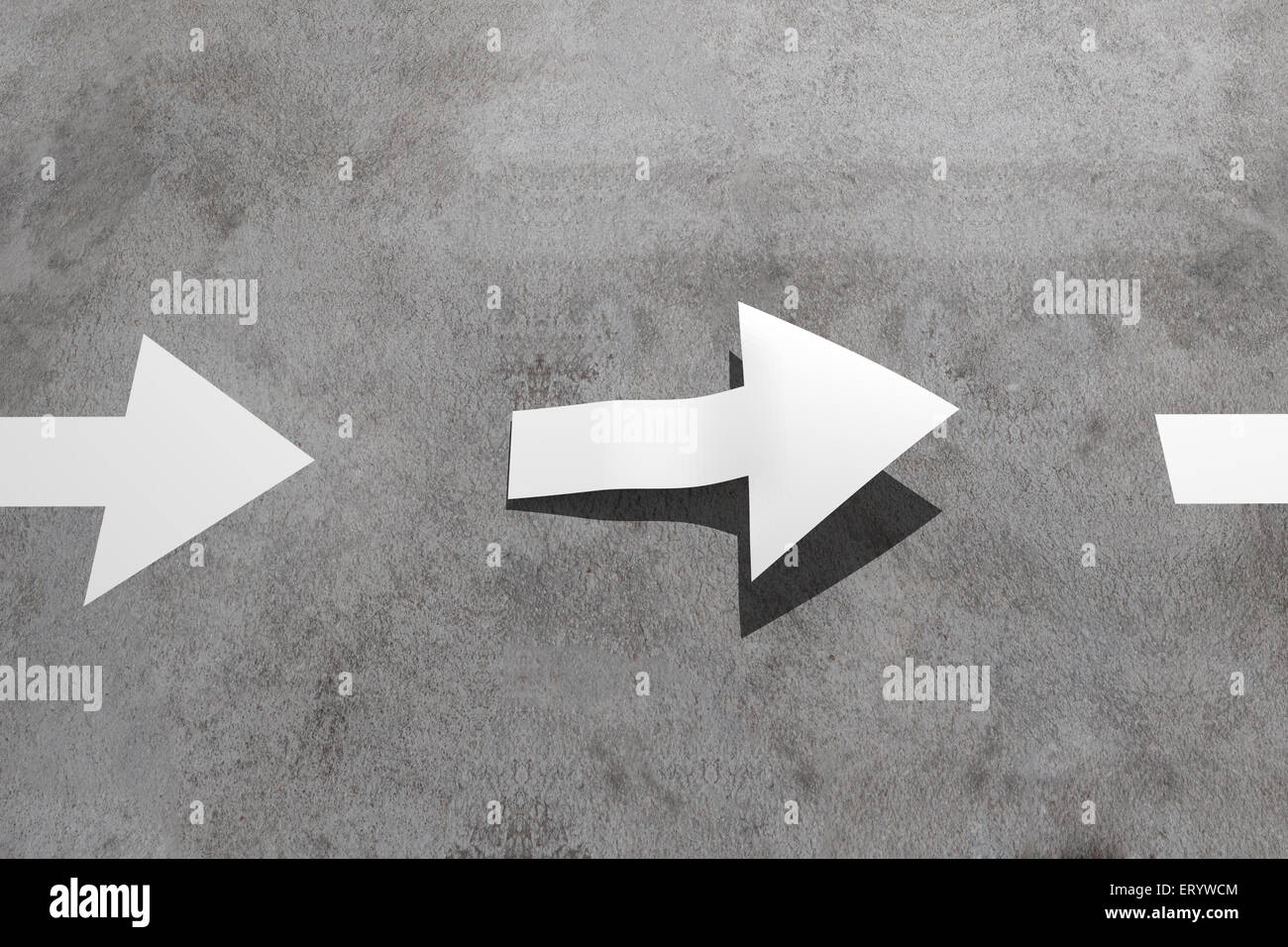 3d illustration asphalt road arrow hi-res stock photography and images ...