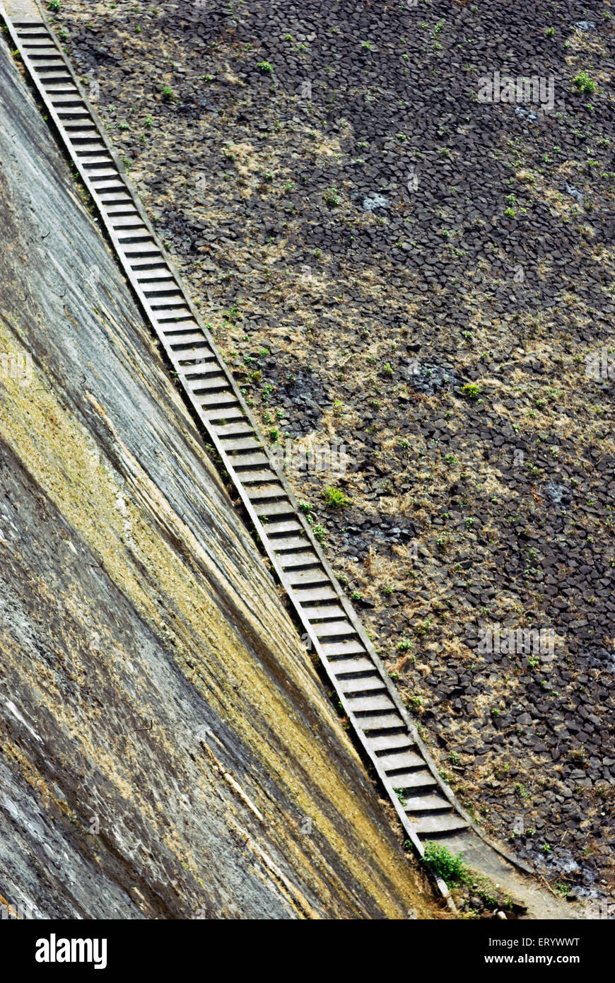 Staircase on upper vaitarna dam ; Bombay ; Mumbai ; Maharashtra ; India ...
