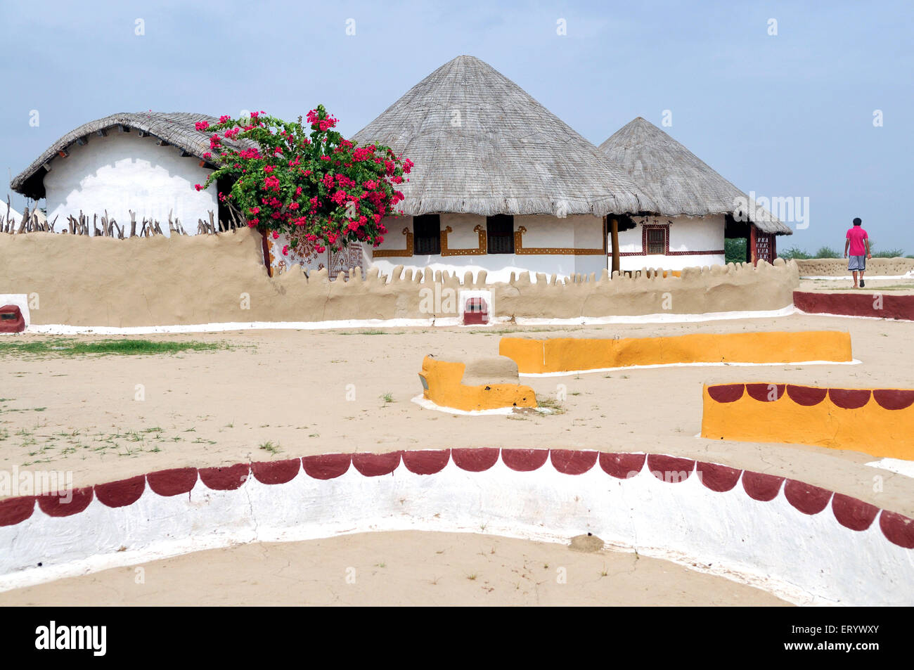Earth quake resistance houses called bunga in hodka banni ; Bhuj ...