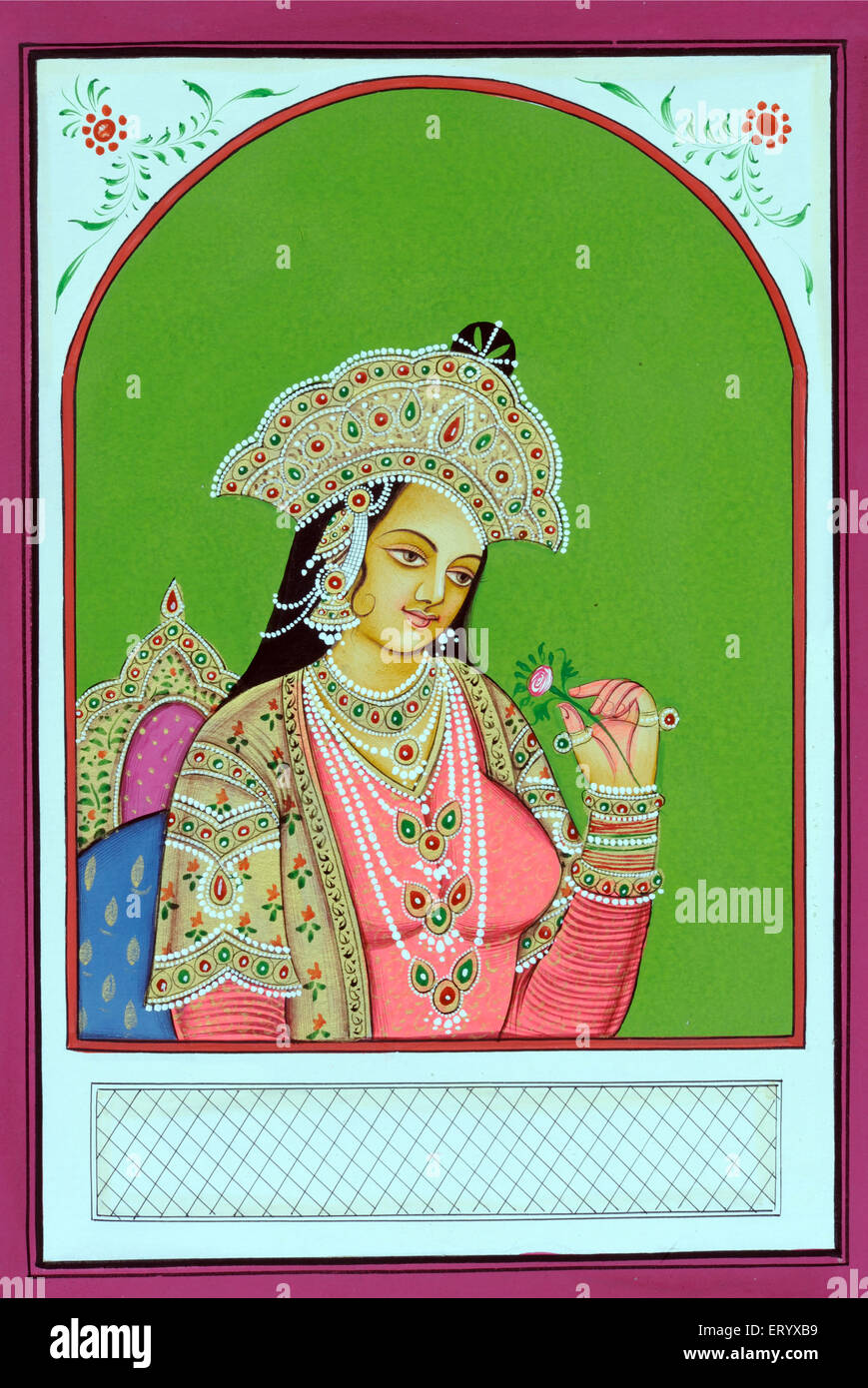 Miniature painting of Mughal Queen Mumtaz Mahal Stock Photo - Alamy