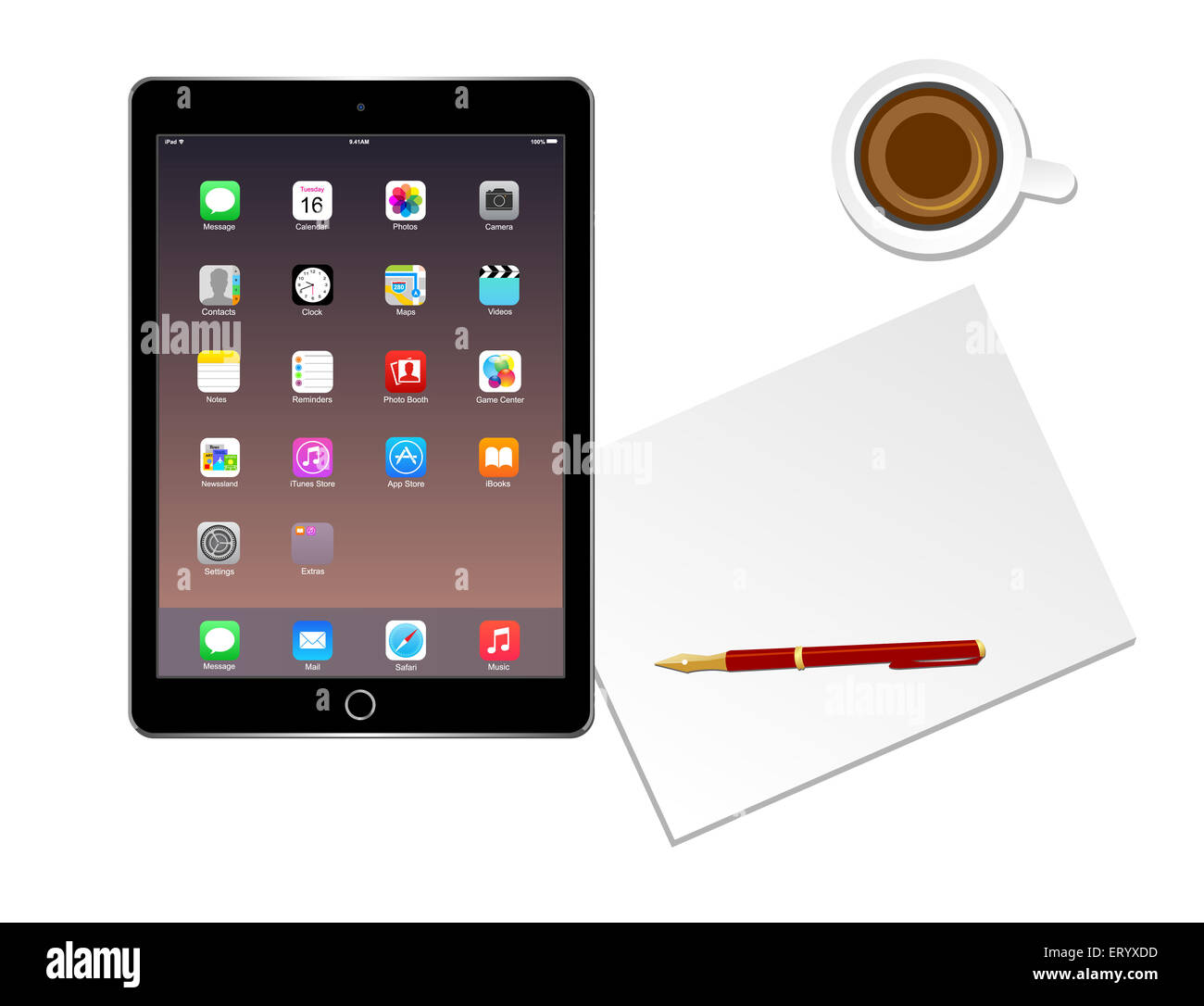 Workplace With Apple Ipad Stock Photo - Alamy