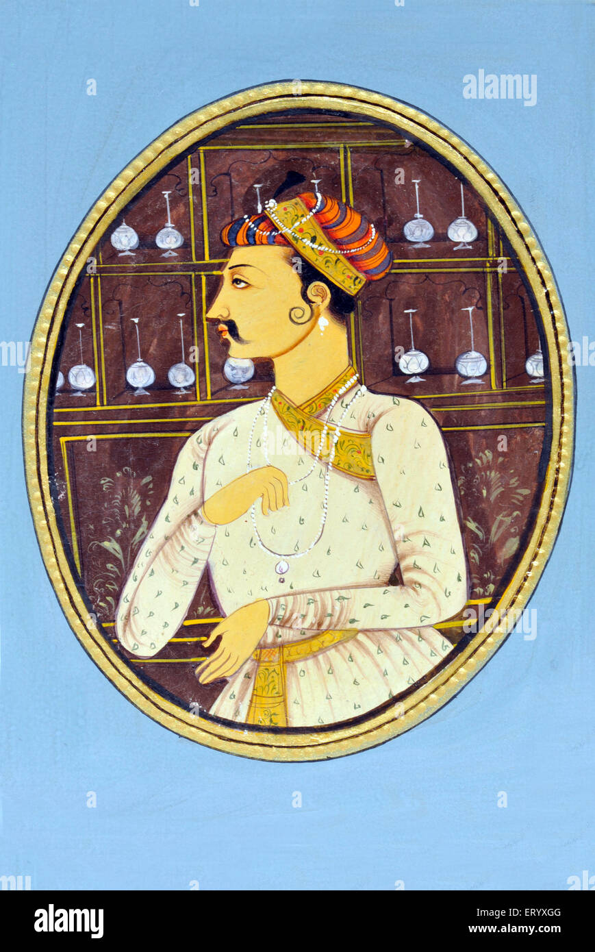 Akbar mughal emperor miniature painting India Asia Indian Asian old ...