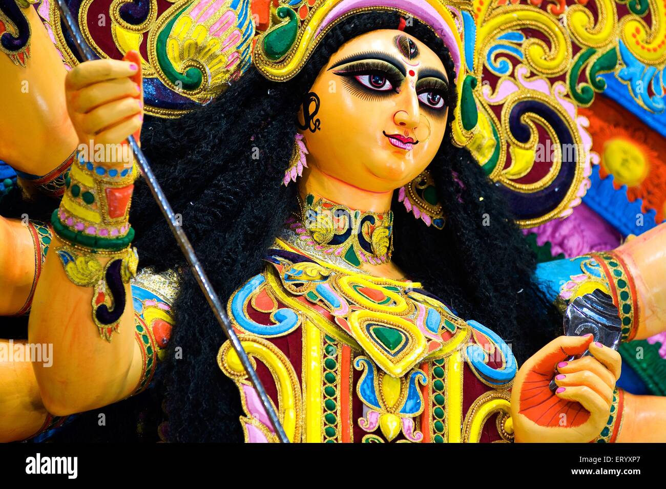 Goddess durga as daughter uma on durga puja ; Calcutta Kolkata ; West ...