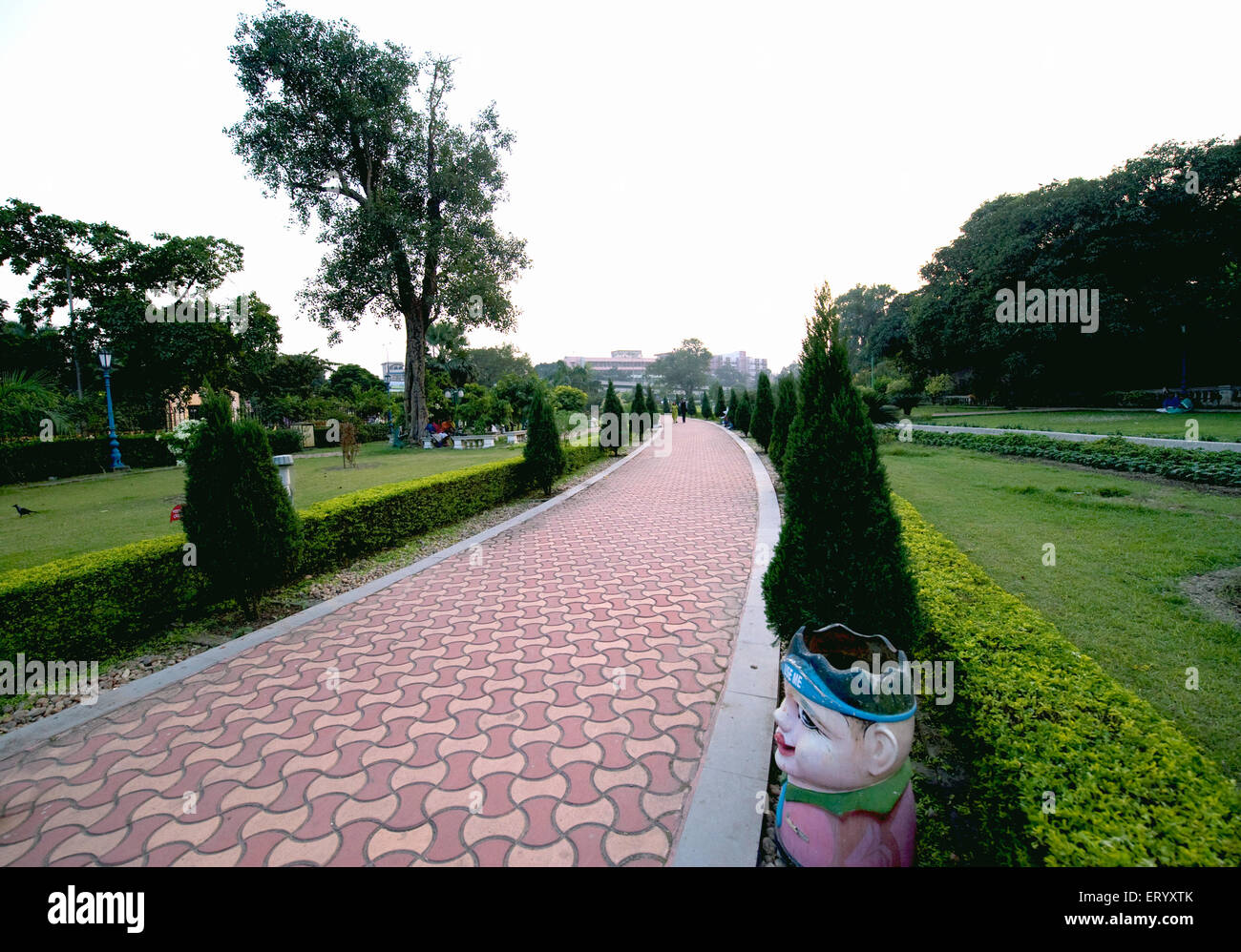paver blocks walkway ; calcutta , Kolkata ; West Bengal ; India , asia ...