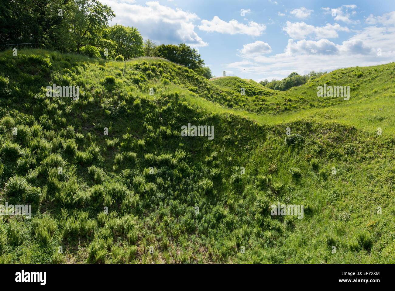 Huge mine craters on Butte de Vauqois, First World War battlefield near ...