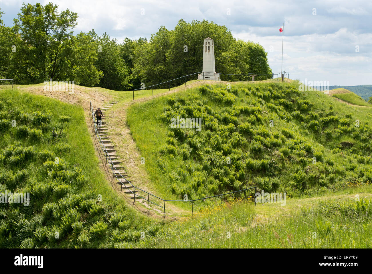 Huge mine craters on Butte de Vauqois, First World War battlefield near ...