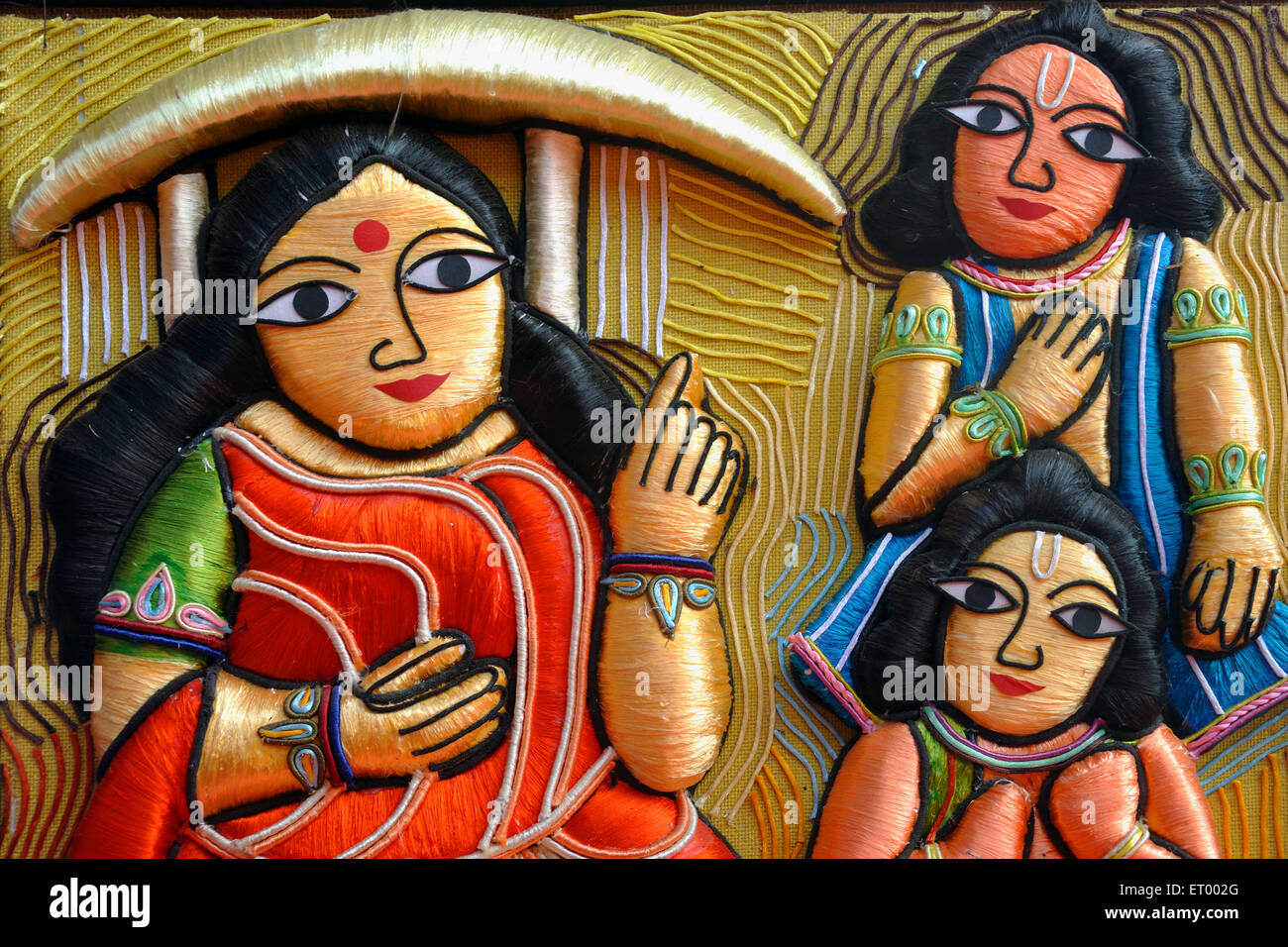 Indian mythology Ramayana , Sita with her sons Lava Kusha , Chiffon ...
