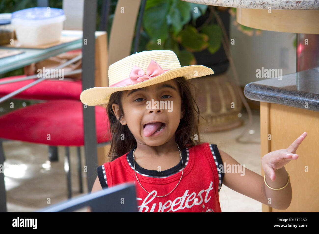 Young girl child making faces , MR#543 Stock Photo - Alamy