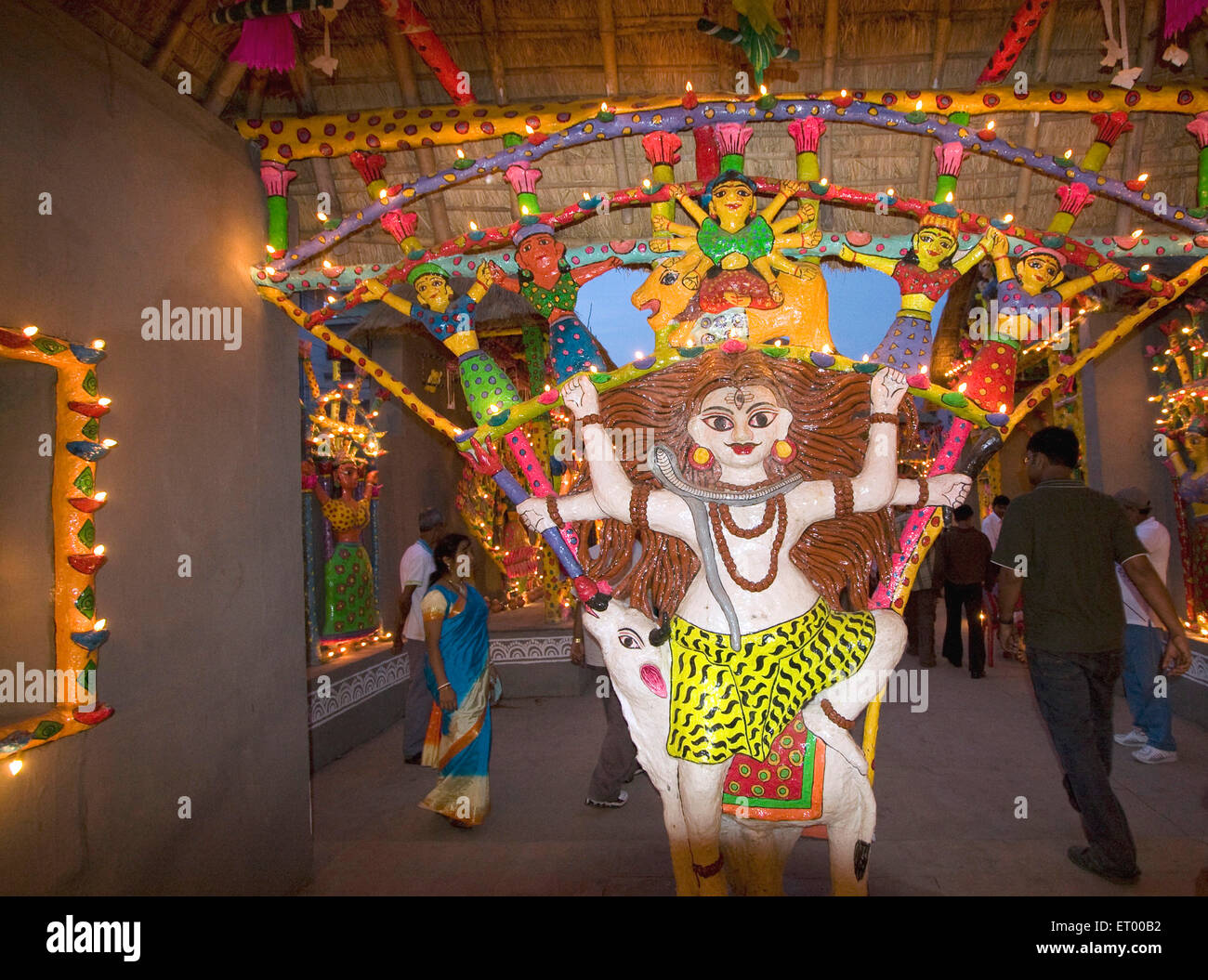 Durga Puja festival pandal Shiva decoration , Calcutta , Kolkata , West ...