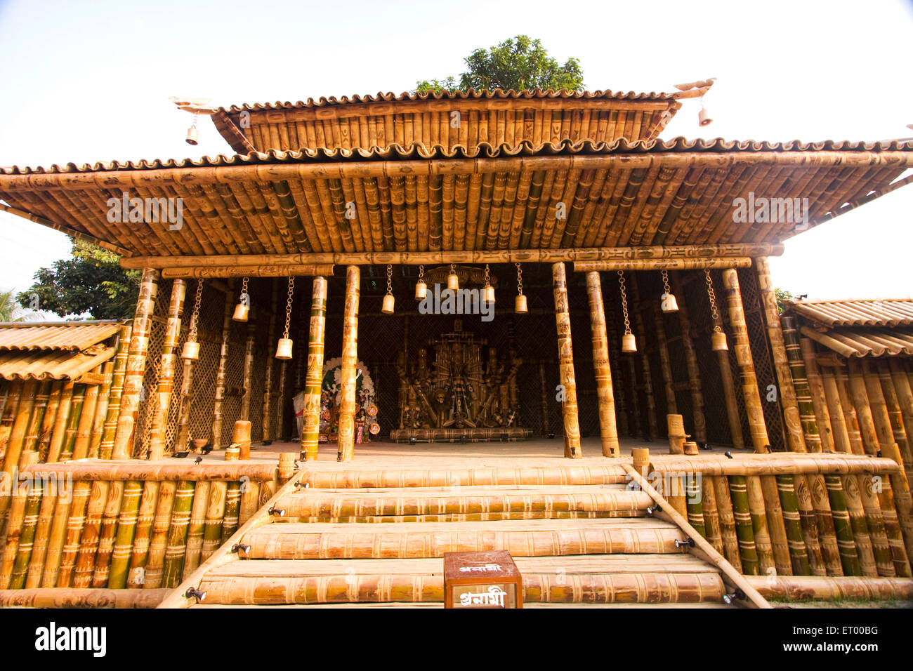 Durga Puja festival pandal bamboo decoration , Calcutta , Kolkata ...