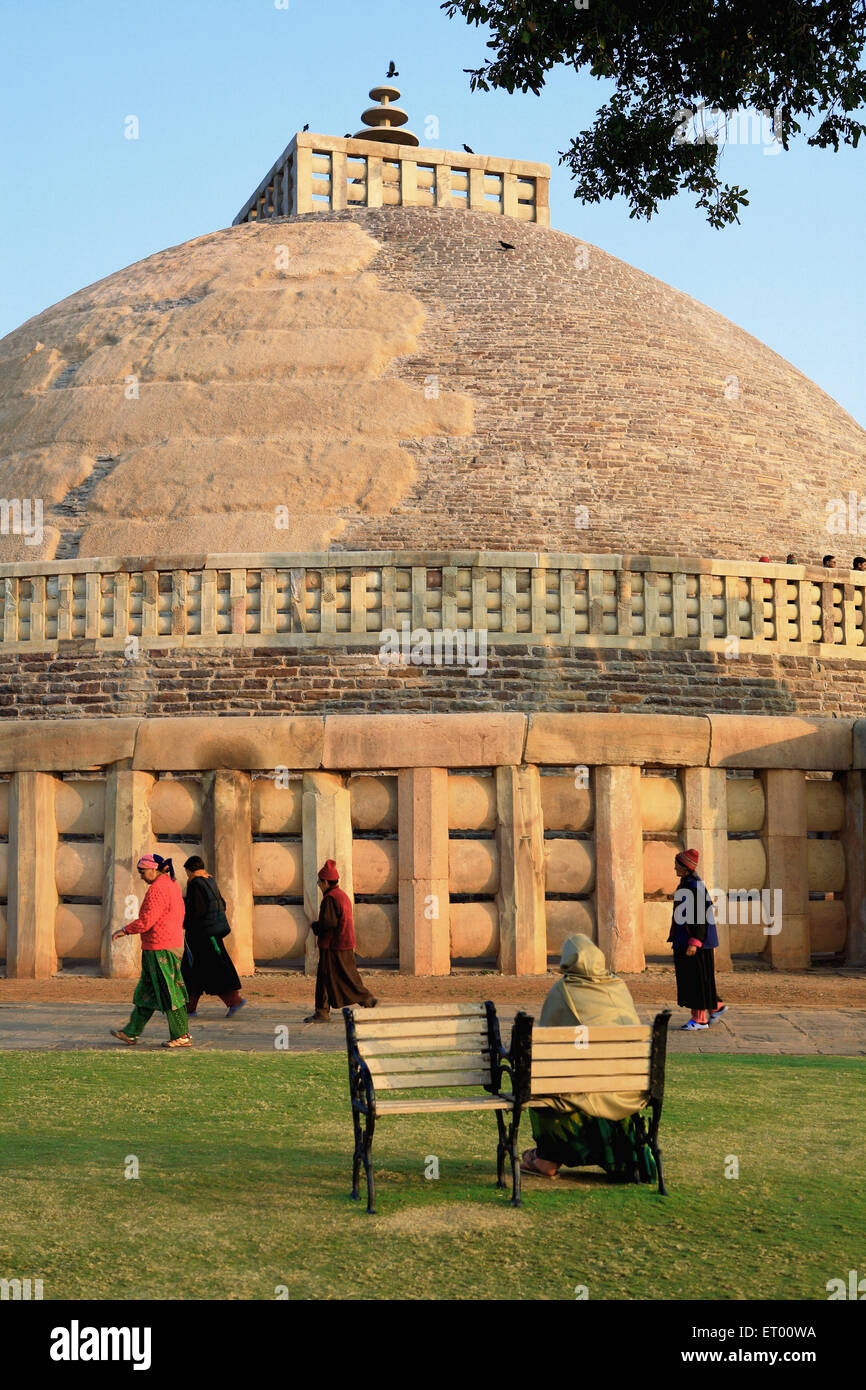 Stupa 1 constructed by king Ashok ; Sanchi ; Madhya Pradesh ; India ...
