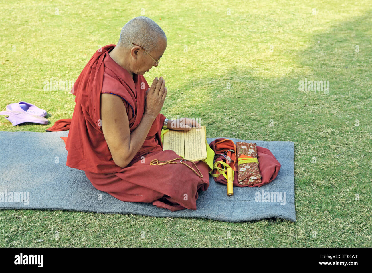 Old monk reading hi-res stock photography and images - Alamy