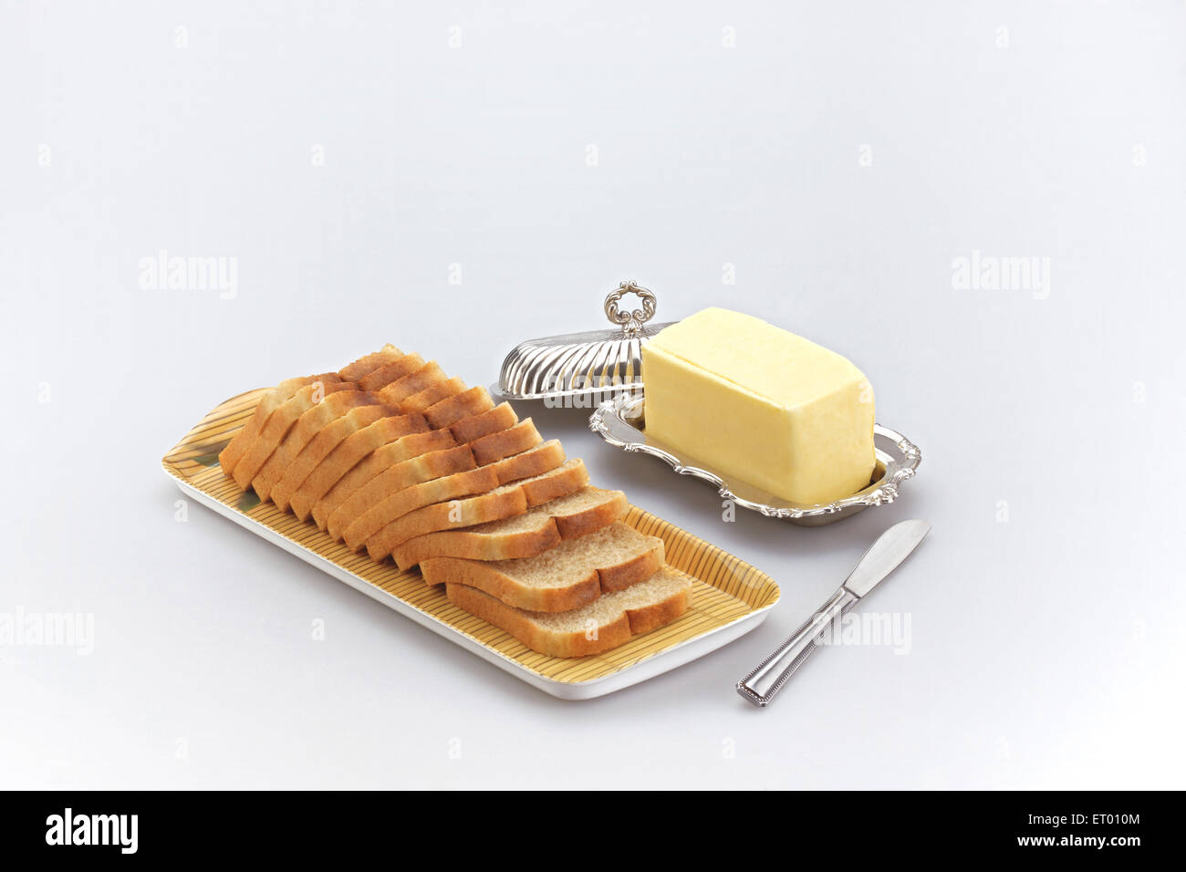 Bread butter still life studio plate hi-res stock photography and ...