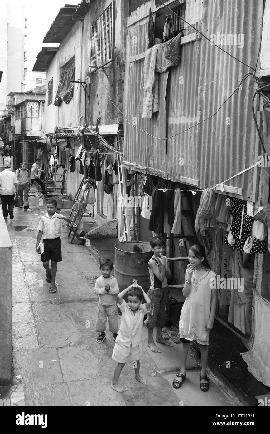 Children in Dharavi slum ; Bombay Mumbai ; Maharashtra ; India Stock ...