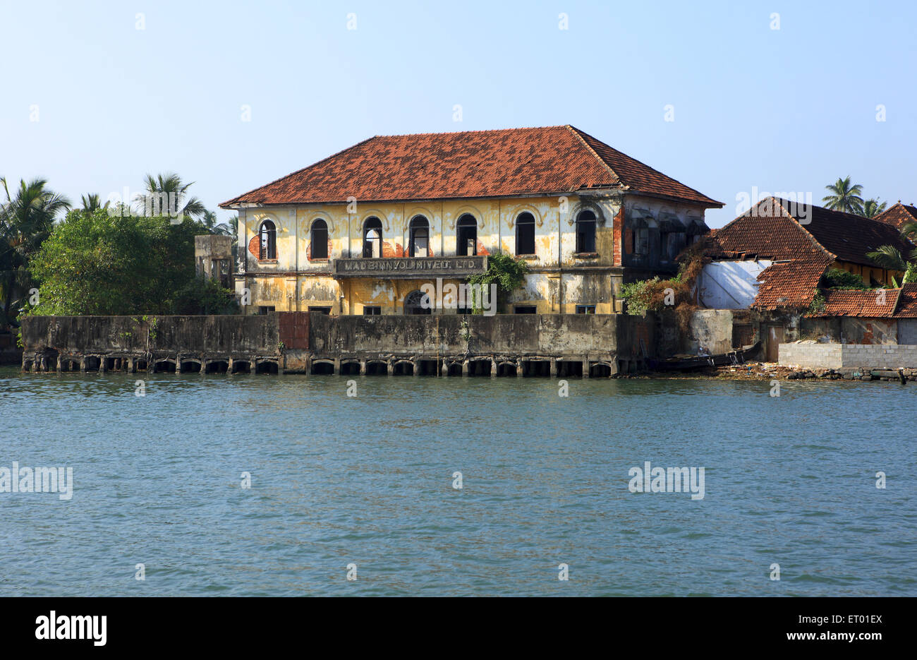 Old Portuguese building ; Cochin ; Kochi ; harbour jetty ; Kerala ...