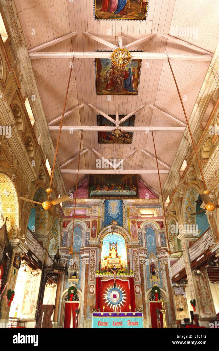 Interior of santa cruz catholic cathedral showing alter and murals on ...