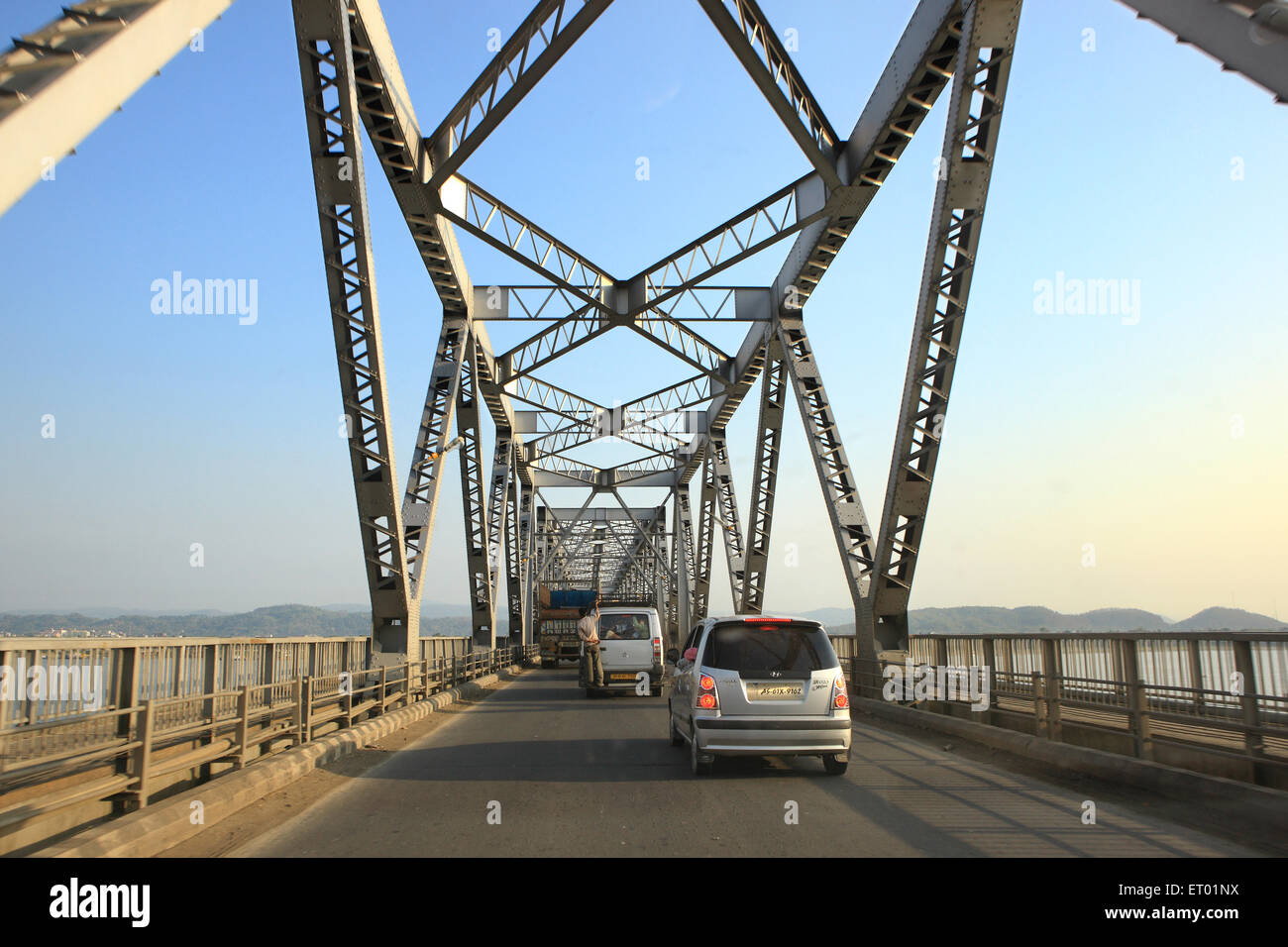 Brahmaputra river bridge , Dispur , Gauhati , Guwahati , Assam , India ...