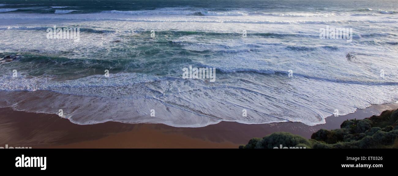 Beach and rough surf, Great Ocean Road, Victoria, Australia Stock Photo ...