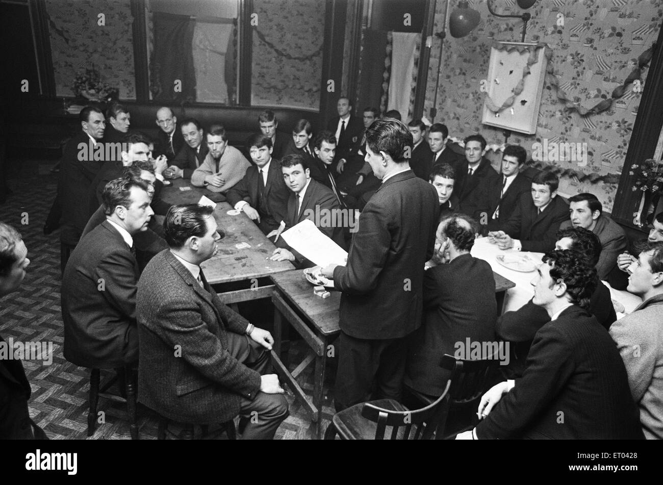 A meeting takes place at Highgate United F.C. 27th February 1967 Stock ...