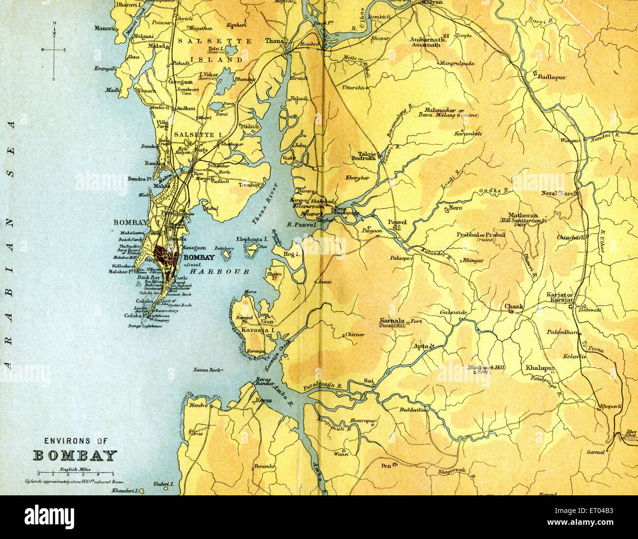 Bombay map environs bombay mumbai hi-res stock photography and images ...