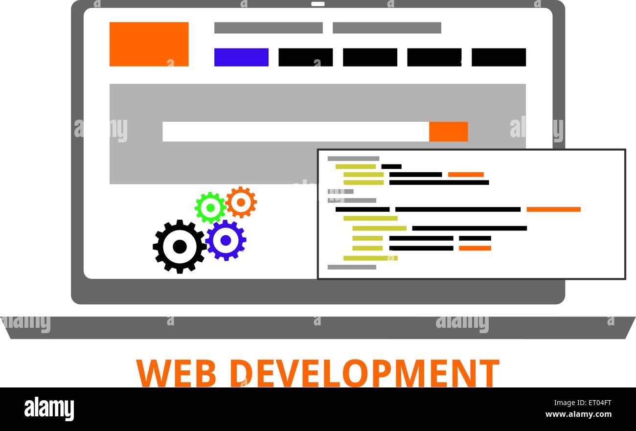 An illustration showing a web development concept Stock Vector Image ...