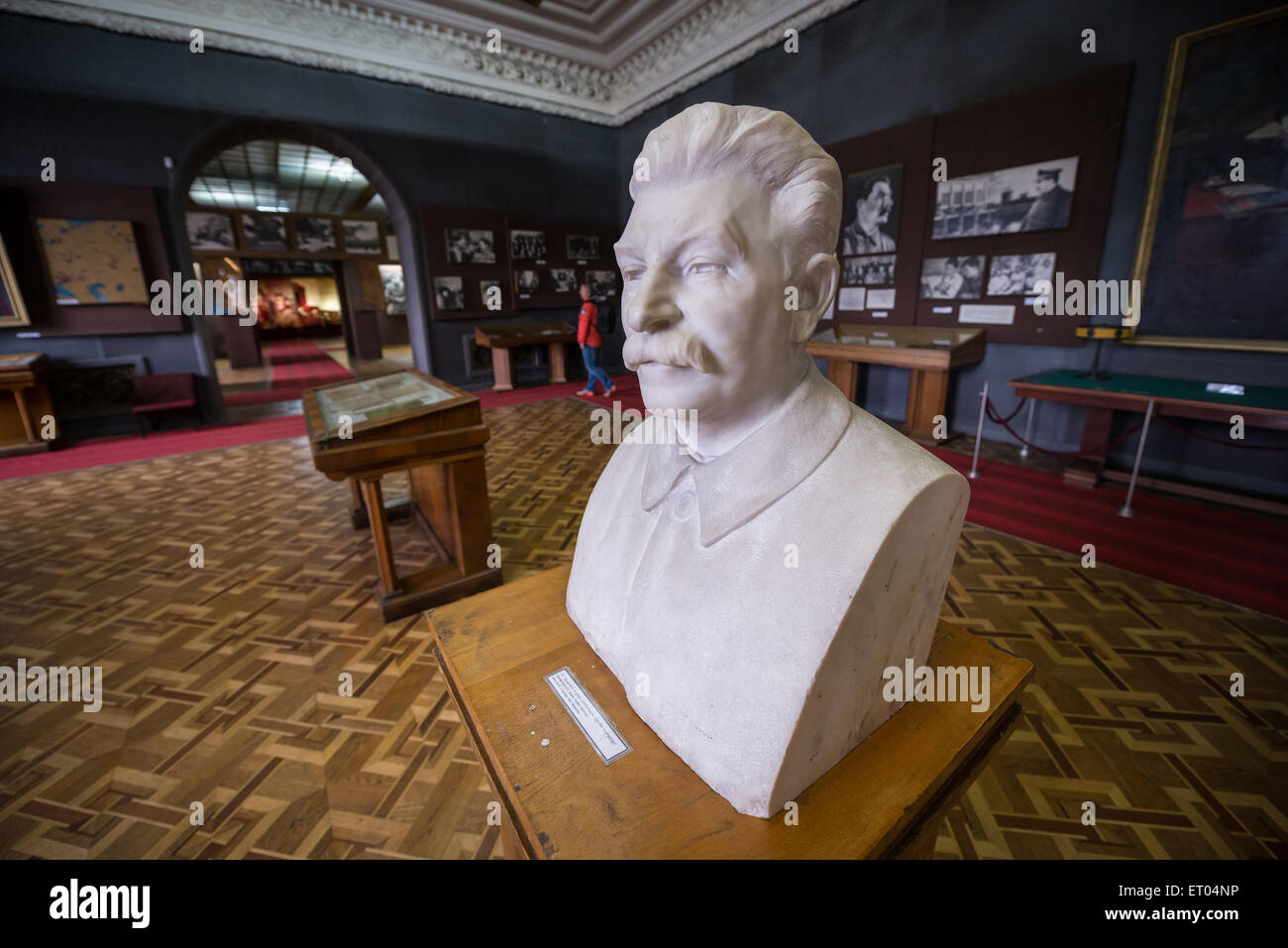 Bust of Stalin in one of the halls at Joseph Stalin Museum in Gori town ...