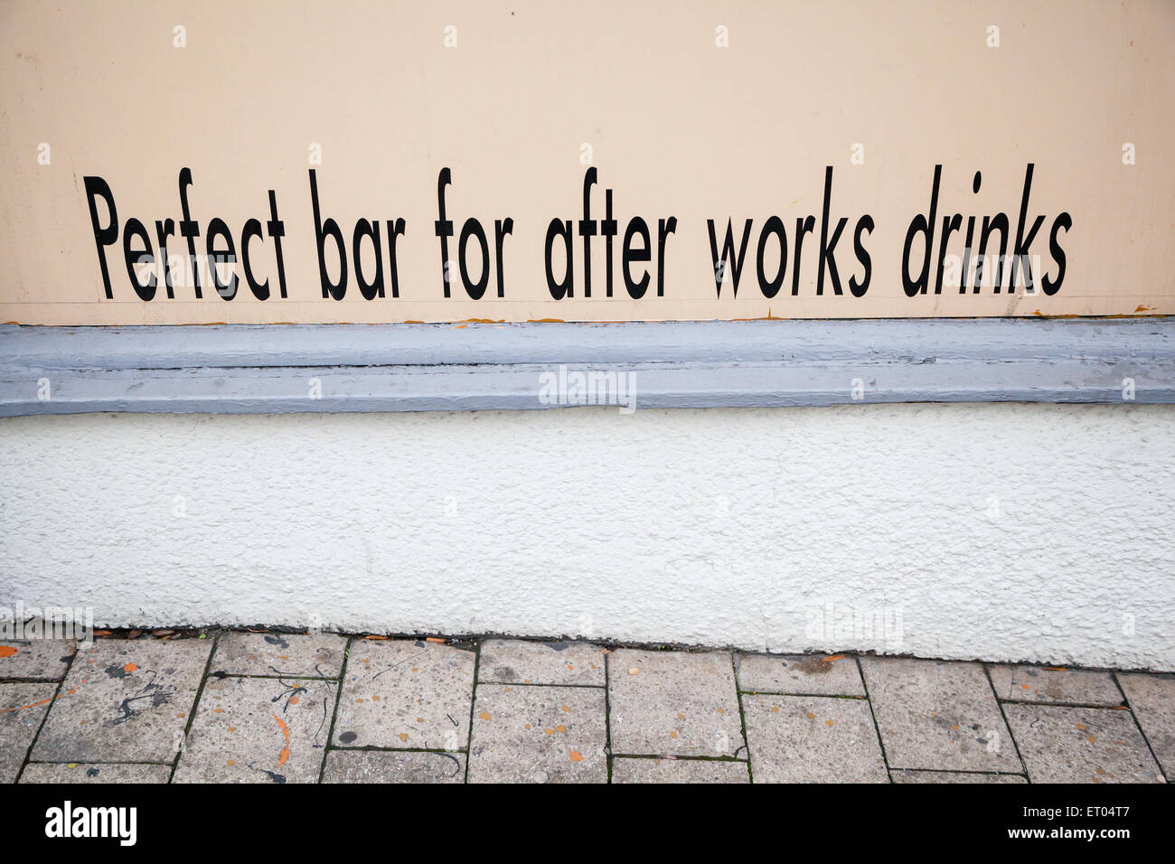Writing on a bar in Leeds, England Stock Photo - Alamy