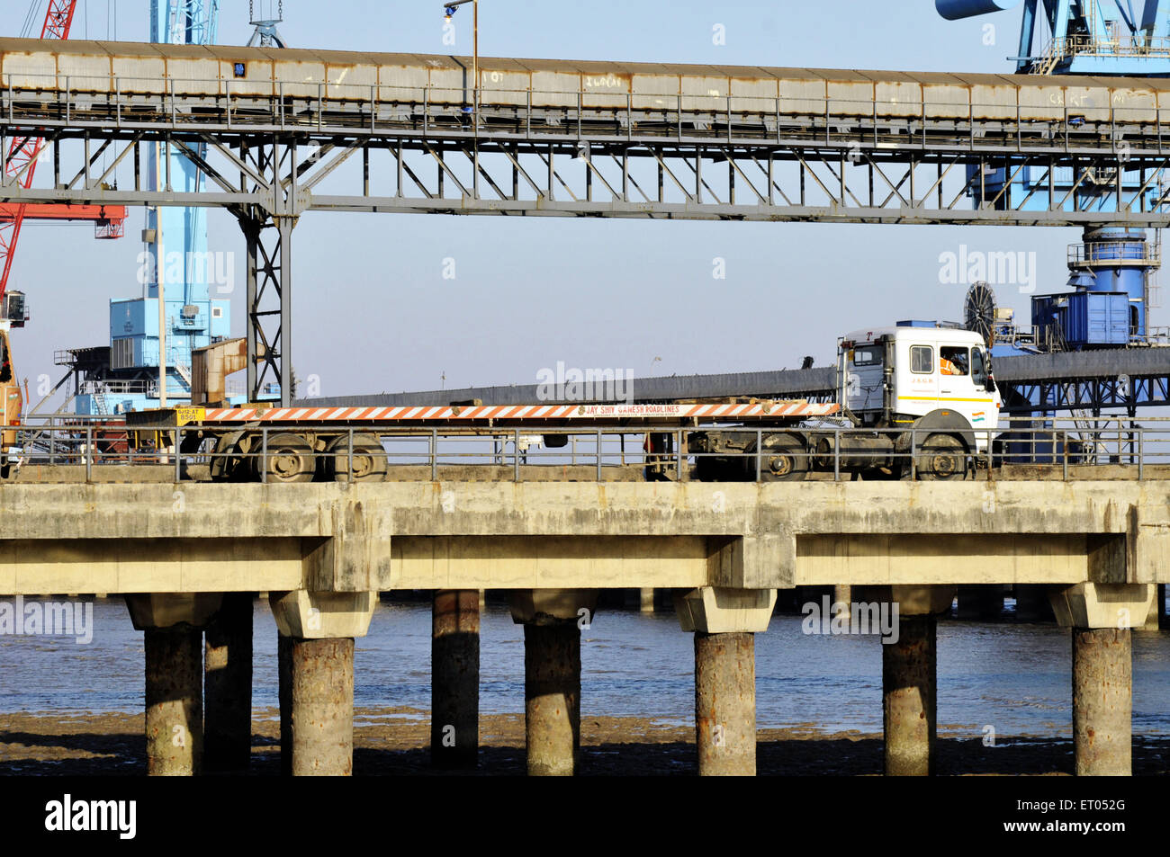 truck parked on Pipavav port at Gujarat India Stock Photo - Alamy